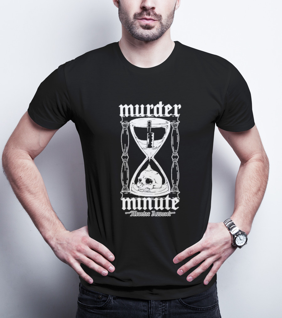 Murder Minute Hourglass Skull Murder T-Shirt
