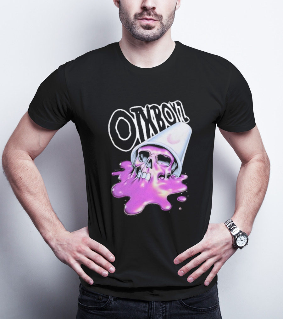 OTXBOYZ Purple Skull Overflowing With Oil Spill Aesthetic T-Shirt