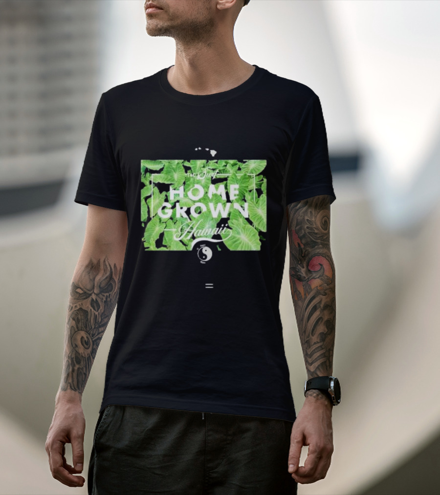T&C Surf Homegrown Hawaii Yin Yang Tropical Leaves T-Shirt