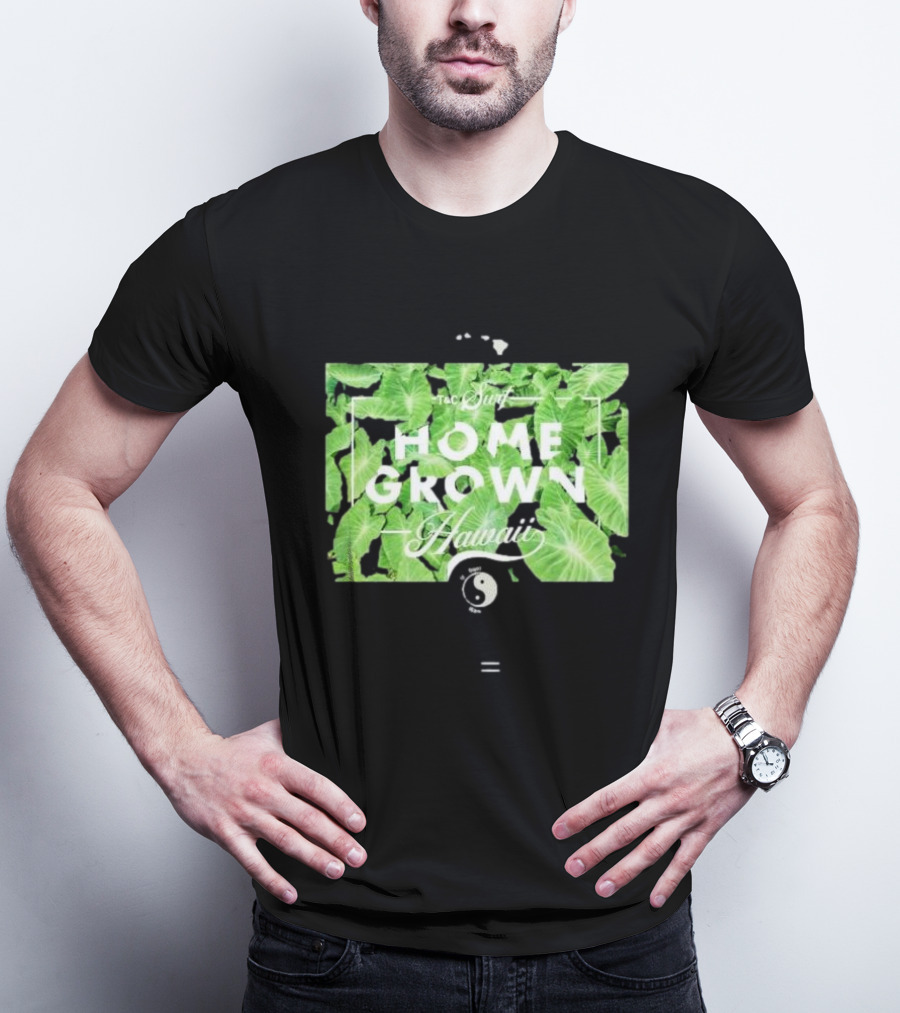 T&C Surf Homegrown Hawaii Yin Yang Tropical Leaves T-Shirt
