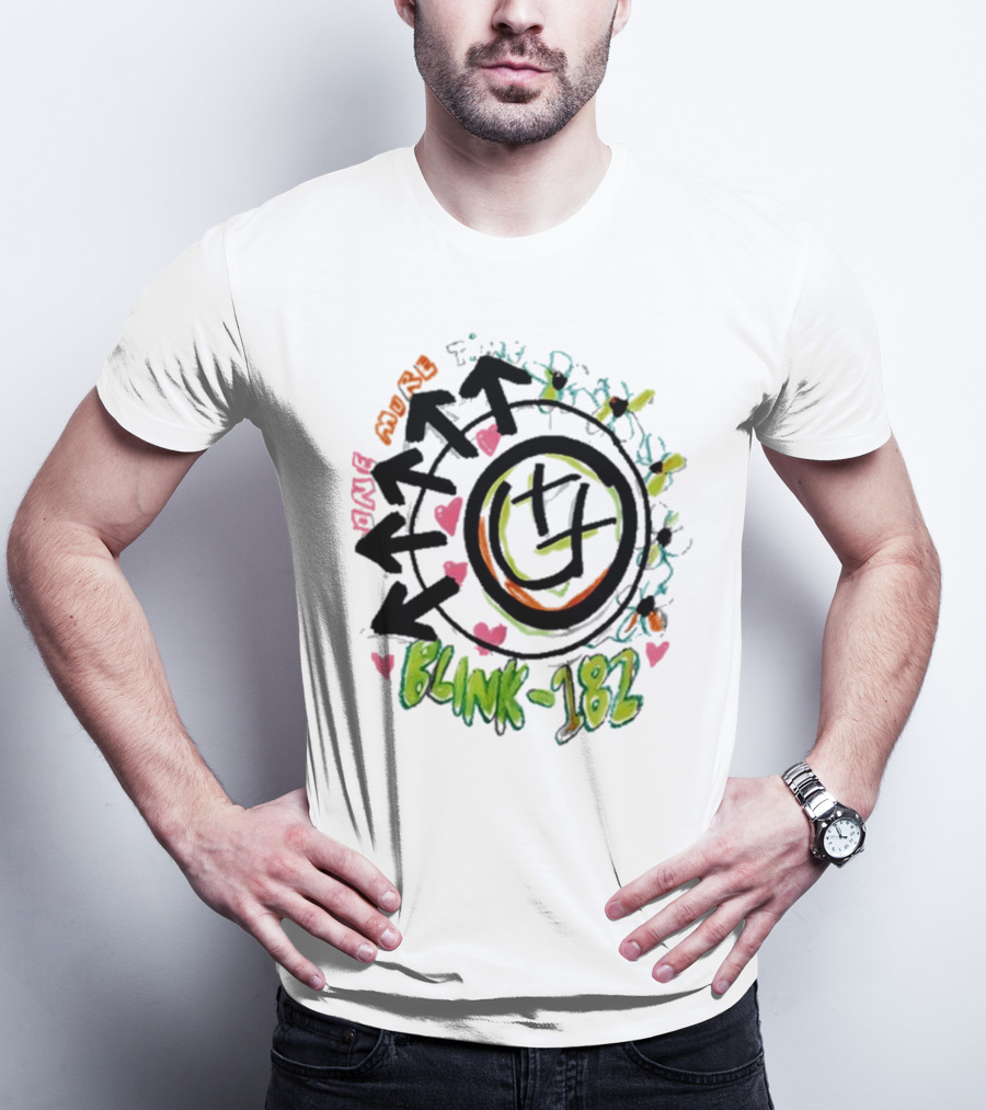 Blink-182 One More Time Graffiti Arrows And Hearts T-Shirt