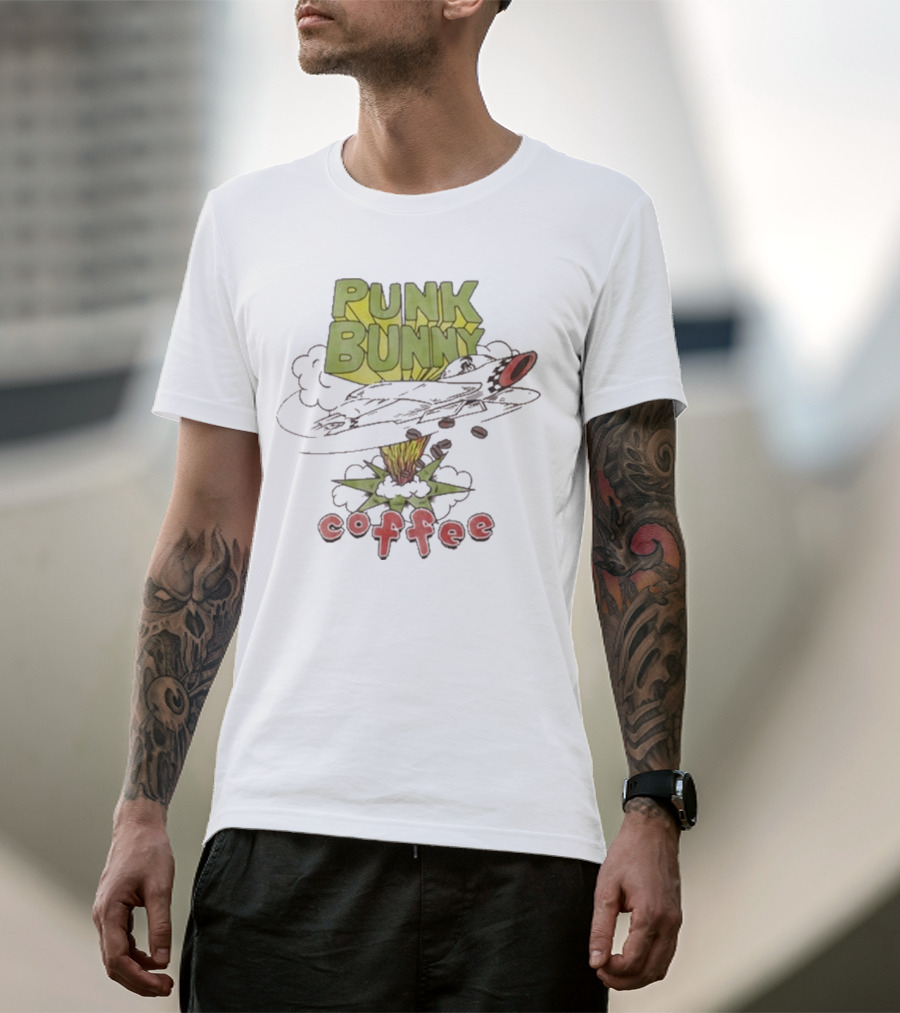 Green Day Punk Bunny Coffee Dookie Art Explosion T-Shirt