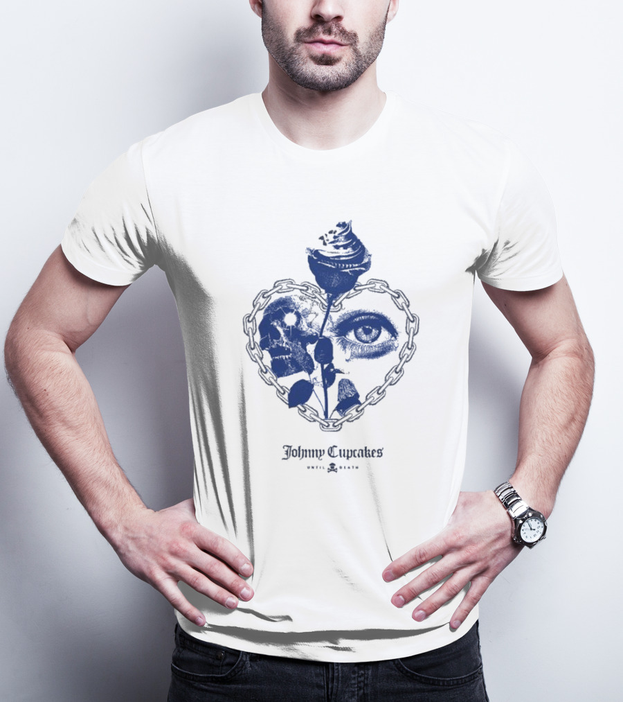Johnny Cupcakes Heart Chain Skull Eye Rose Until Death T-Shirt