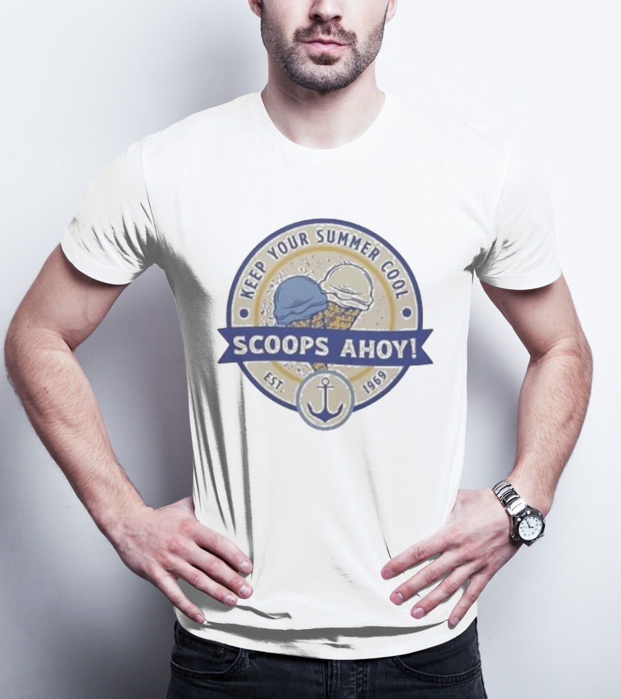 Keep Your Summer Cool Scoops Ahoy Est 1969 Ice Cream Anchor T-Shirt