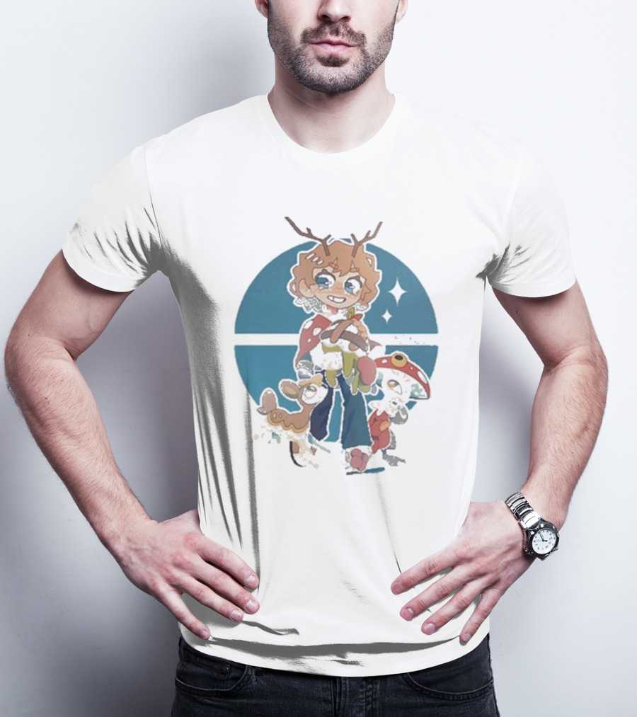 Snifferish And Cute Pokemon Inspired Character With Antlers And Forest Creatures T-Shirt