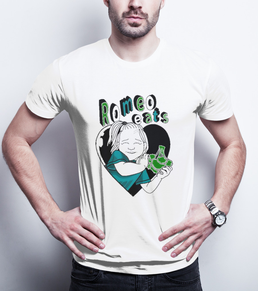 Romeo Eats Broccoli Heart Toddler Hug T-Shirt