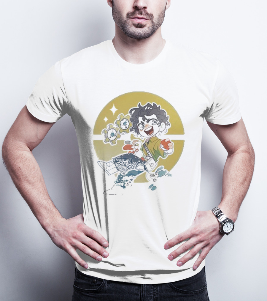 Snifferish Pokemon Trainer With Pokeball And Gears T-Shirt