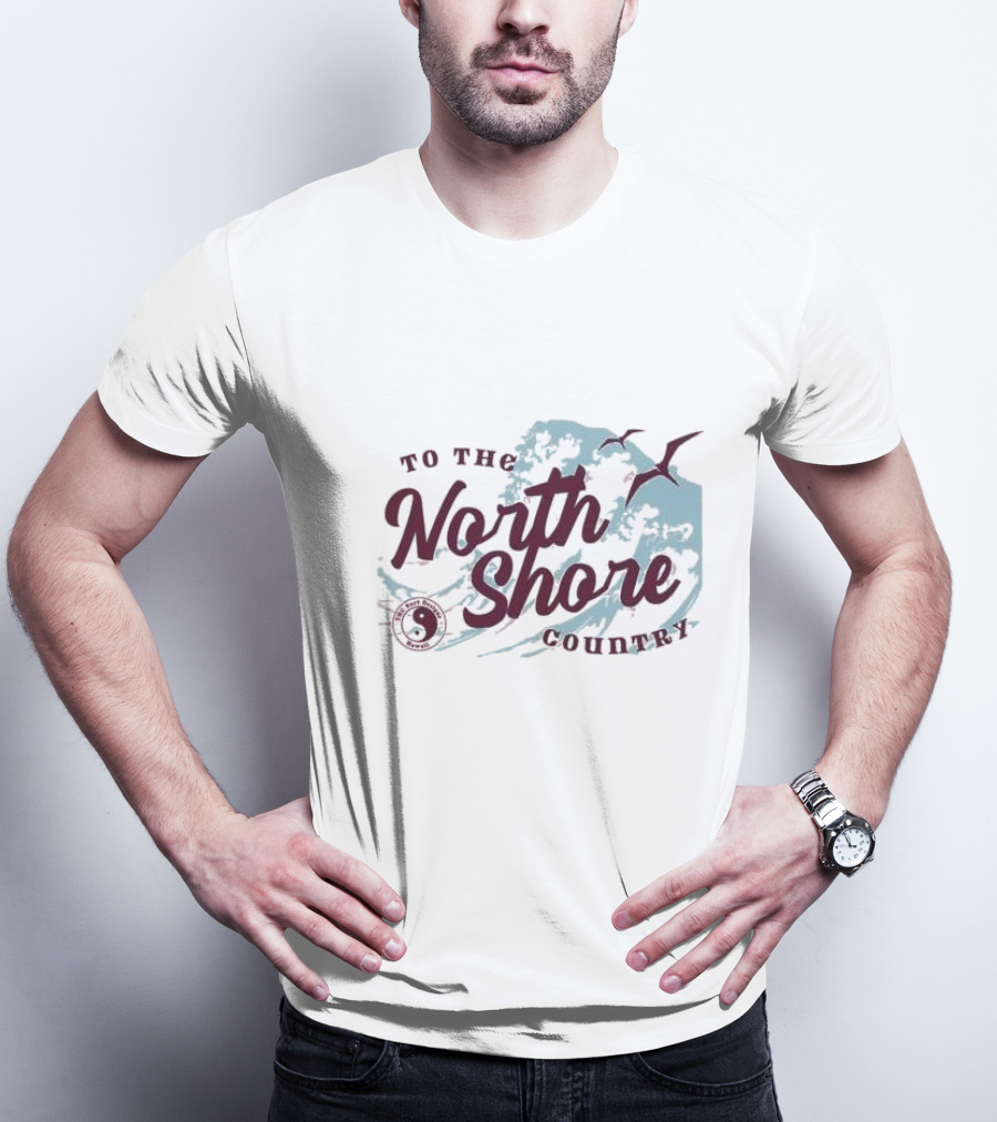 To The North Shore Country Yin Yang Wave Seagulls T-Shirt