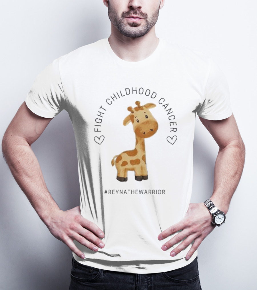 Fight Childhood Cancer Reyna The Warrior Giraffe Hearts T-Shirt