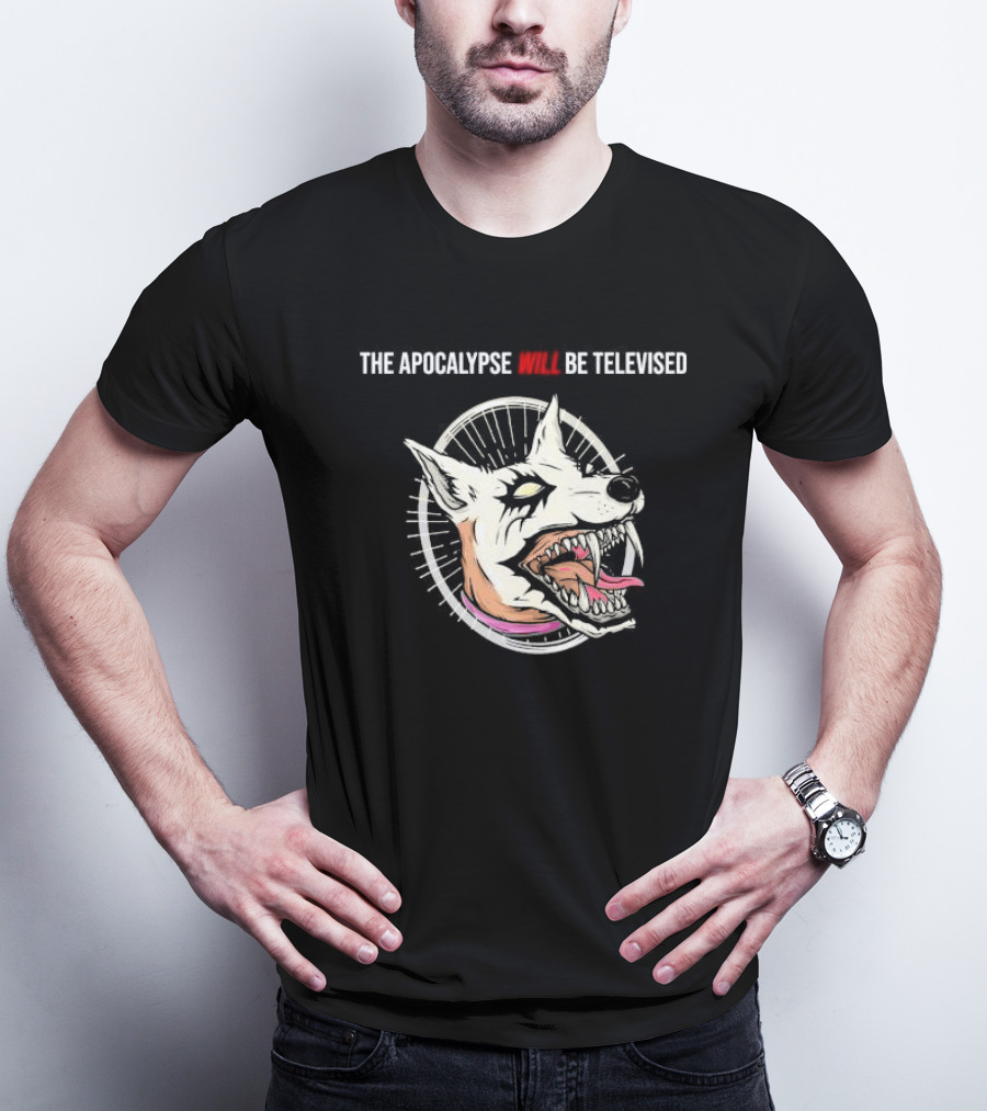 Danger Dingo The Apocalypse Will Be Televised Howling Dog Circle T-Shirt