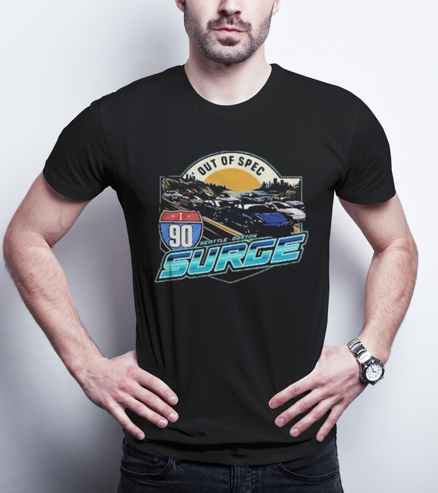 I-90 Surge Out Of Spec Seattle Boston Highway Traffic Scene T-Shirt