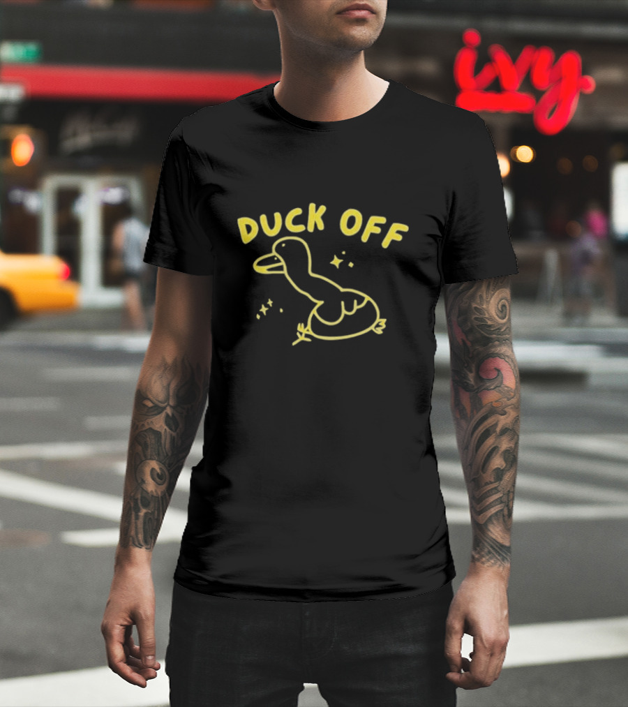 Duck Off Funny Bird Drawing T-Shirt