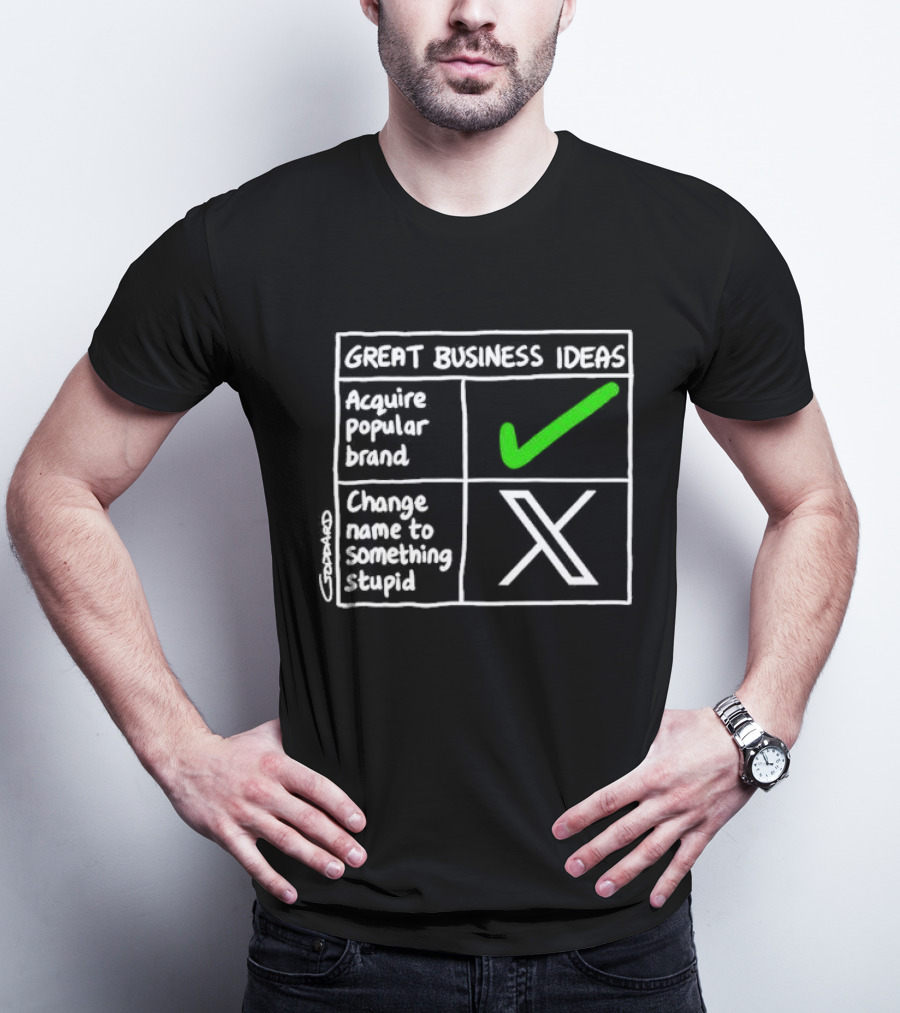 Great Business Ideas Acquire Popular Brand Change Name To X Something Stupid T-Shirt