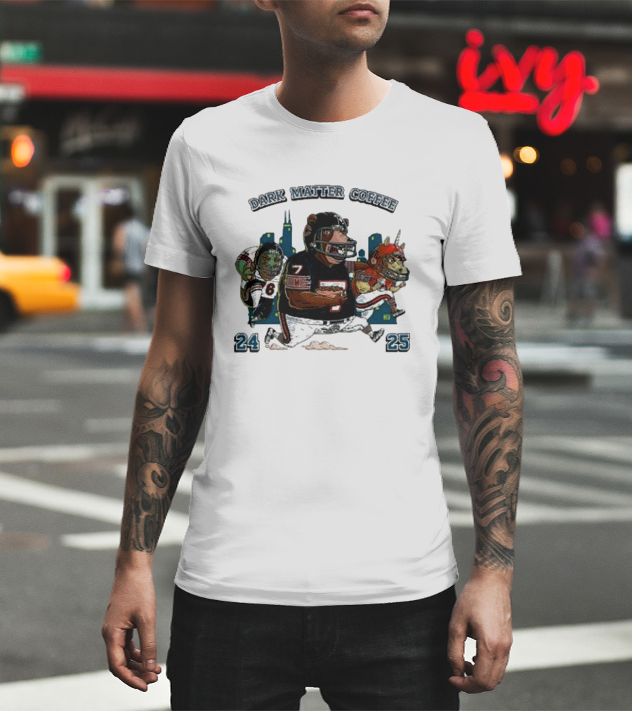 Monsters Of The Midway Dark Matter Coffee Chicago Football Fantasy Creatures 24 25 T-Shirt