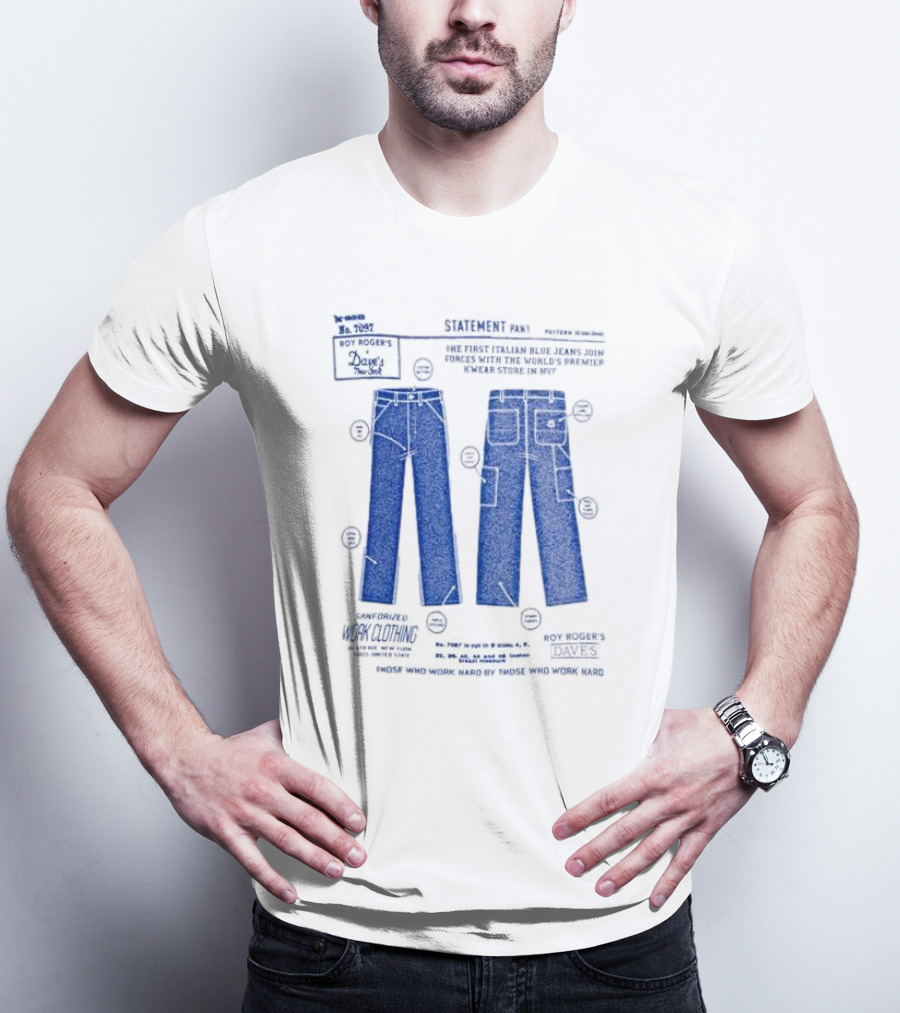 Roy Roger's Dave's Workwear Collaboration Italian Blue Jeans In NYC T-Shirt