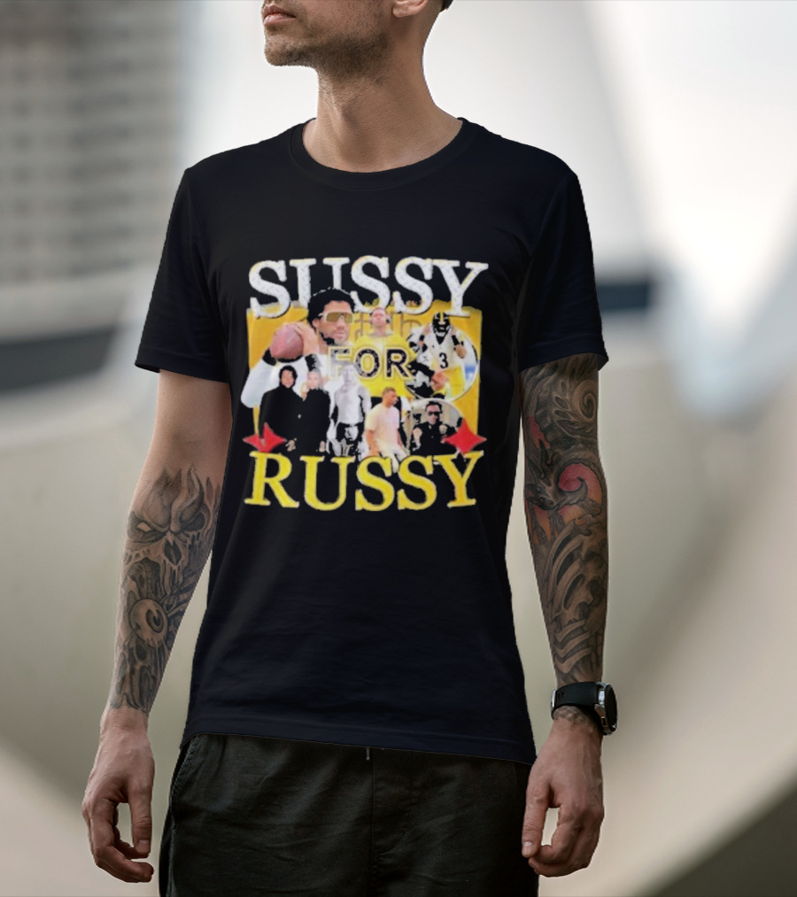 Sussy For Russy Football Photos Collage T-Shirt