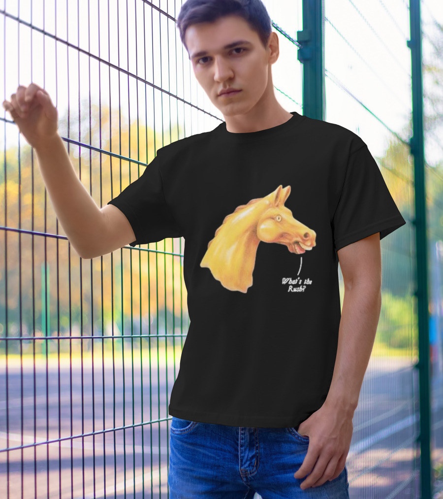 What's The Rush We Live In Time Carousel Horse T-Shirt