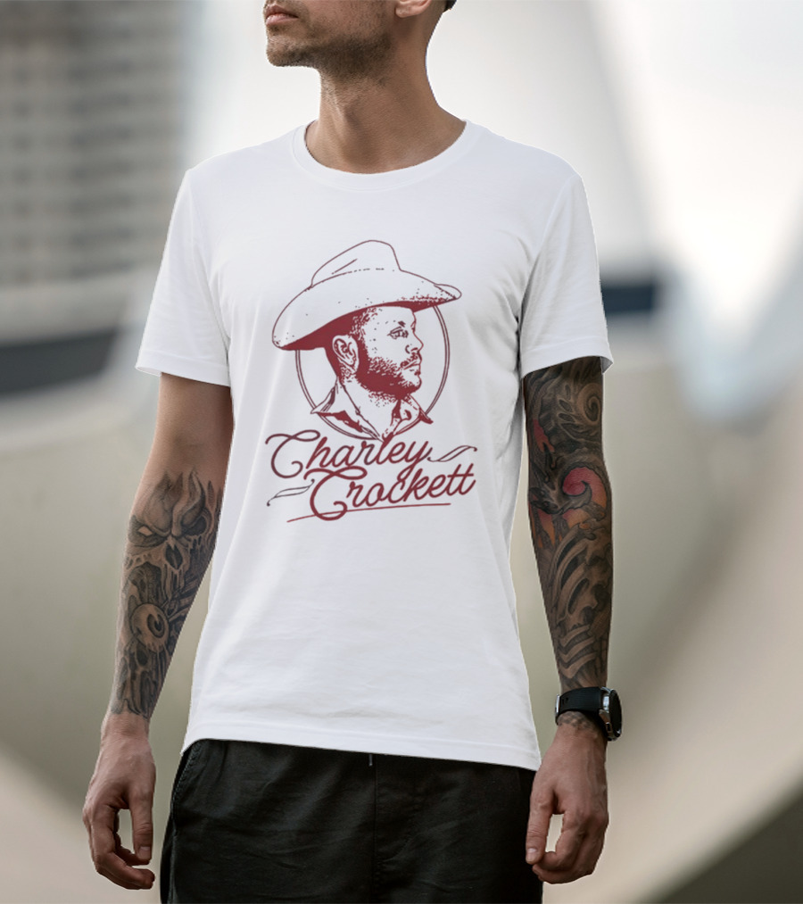 Charley Crockett Western Cowboy Hat Profile T-Shirt