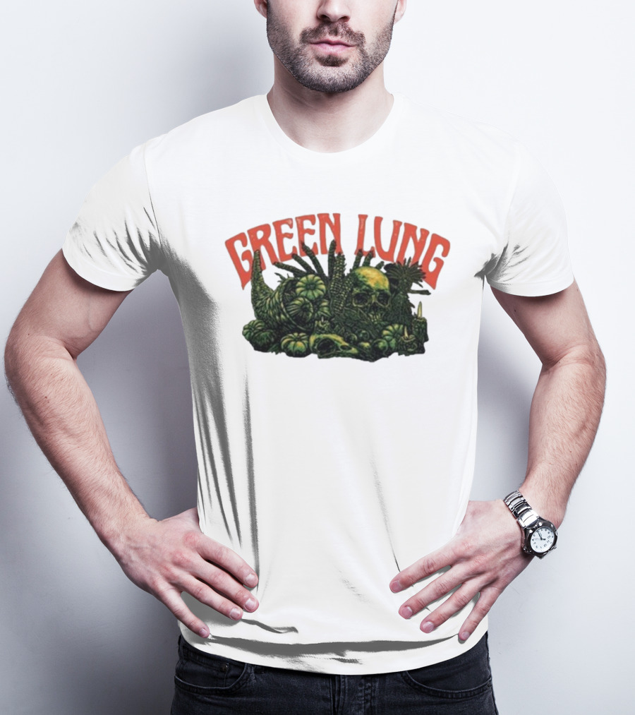 Green Lung Harvest Skull And Pumpkins T-Shirt