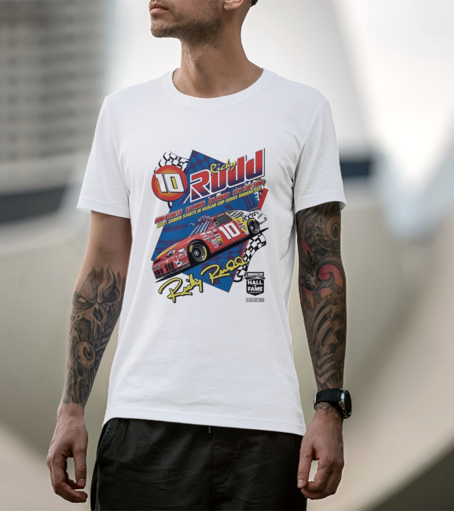 Ricky Rudd 2025 NASCAR Hall Of Fame Inductee 906 Starts 23 Wins 29 Top 5s 48 Top 10s Most Career Starts In NASCAR Cup Series Modern Era T-Shirt