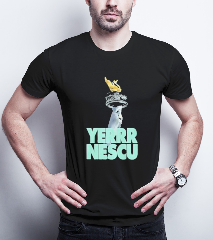 Sabrina Rocking The YERRR NESCU Statue Of Liberty Torch Flame T-Shirt
