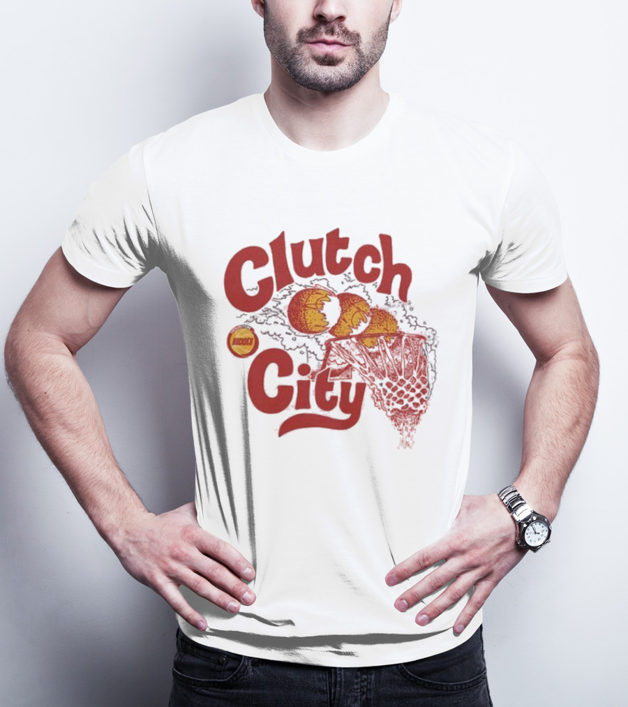 Houston Rockets Clutch City Nostalgia Burst Basketball Net T-Shirt