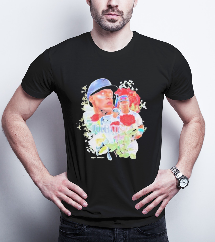 Aaron Judge Smell The Roses New York Yankees Baseball Player Floral T-Shirt