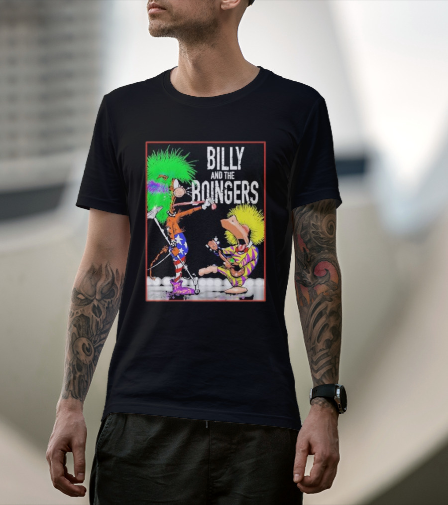 Billy And The Boingers Celebrate Big Hair Era With Great Music Star Stripes And Colors T-Shirt