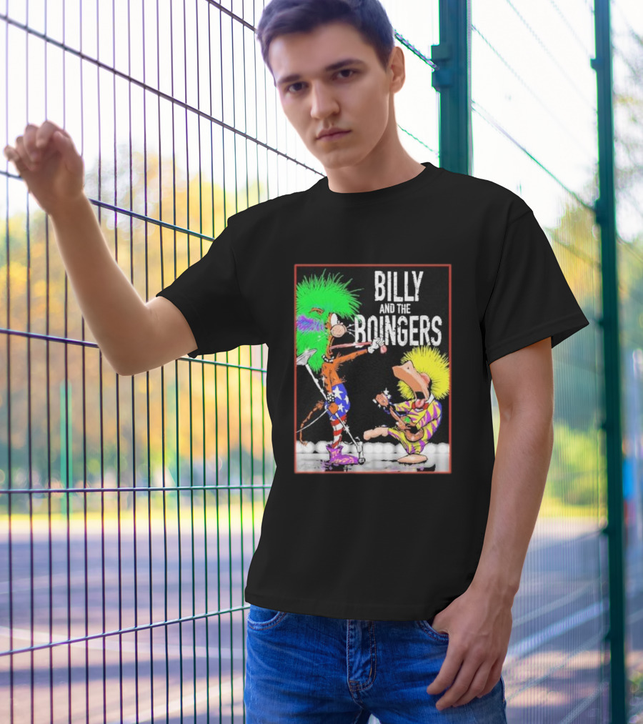 Billy And The Boingers Celebrate Big Hair Era With Great Music Star Stripes And Colors T-Shirt