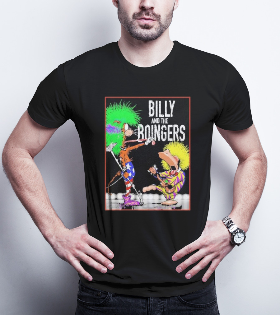 Billy And The Boingers Celebrate Big Hair Era With Great Music Star Stripes And Colors T-Shirt