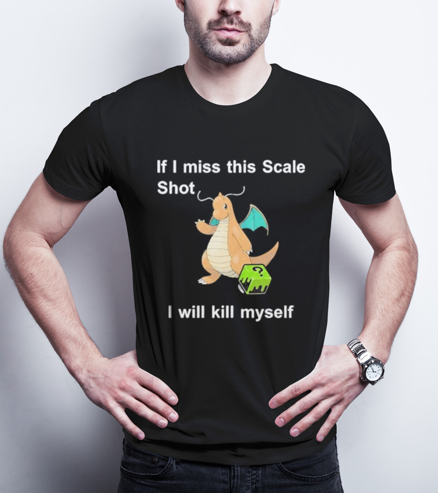 Justin Unironicpanda If I Miss This Scale Shot I Will Kill Myself Dragonite Minecraft Block T-Shirt