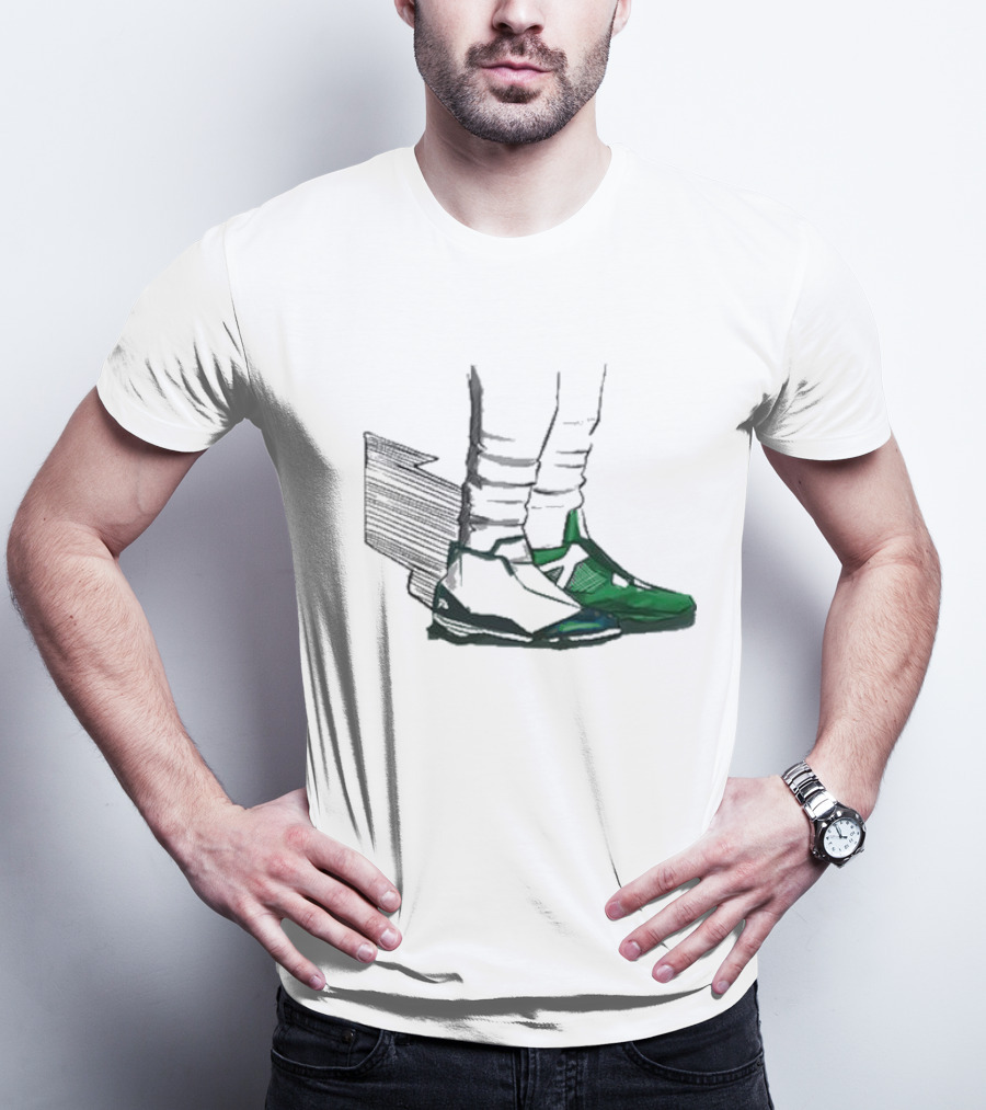 Shoe Game Comfort Colors Green Soccer Sneakers And White Socks T-Shirt