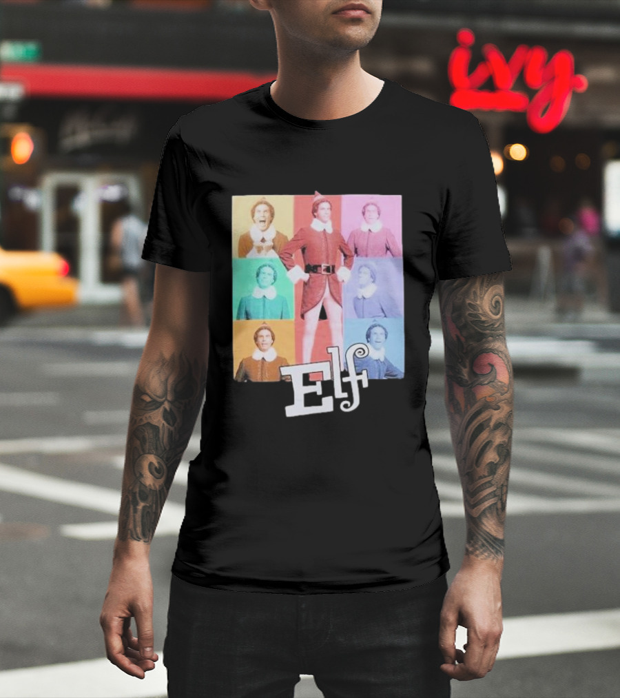 Elf Colorful Pop Art Collage T-Shirt