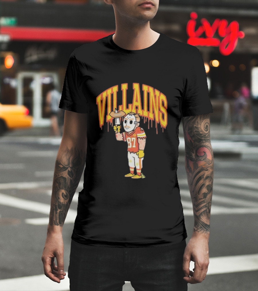 Villains 87 Sewkc X Made Mobb Football Masked Character T-Shirt
