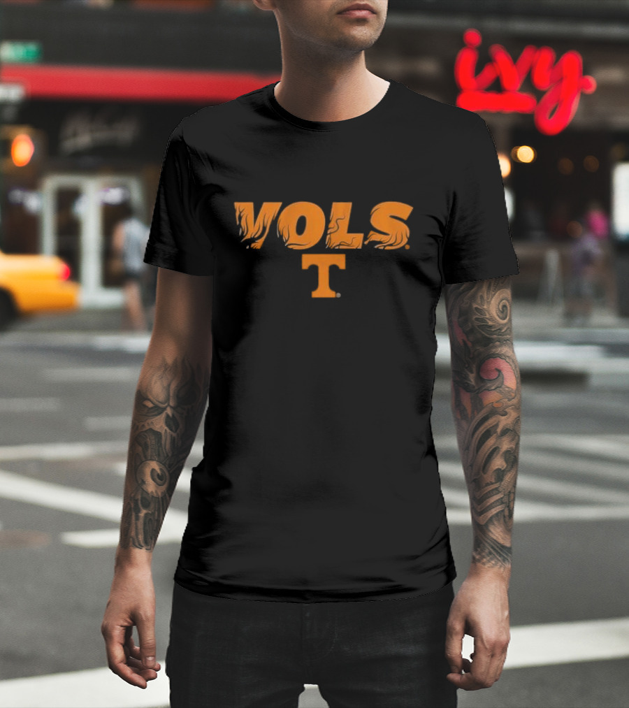 Vols Tennessee Volunteers Football Dark Mode T-Shirt
