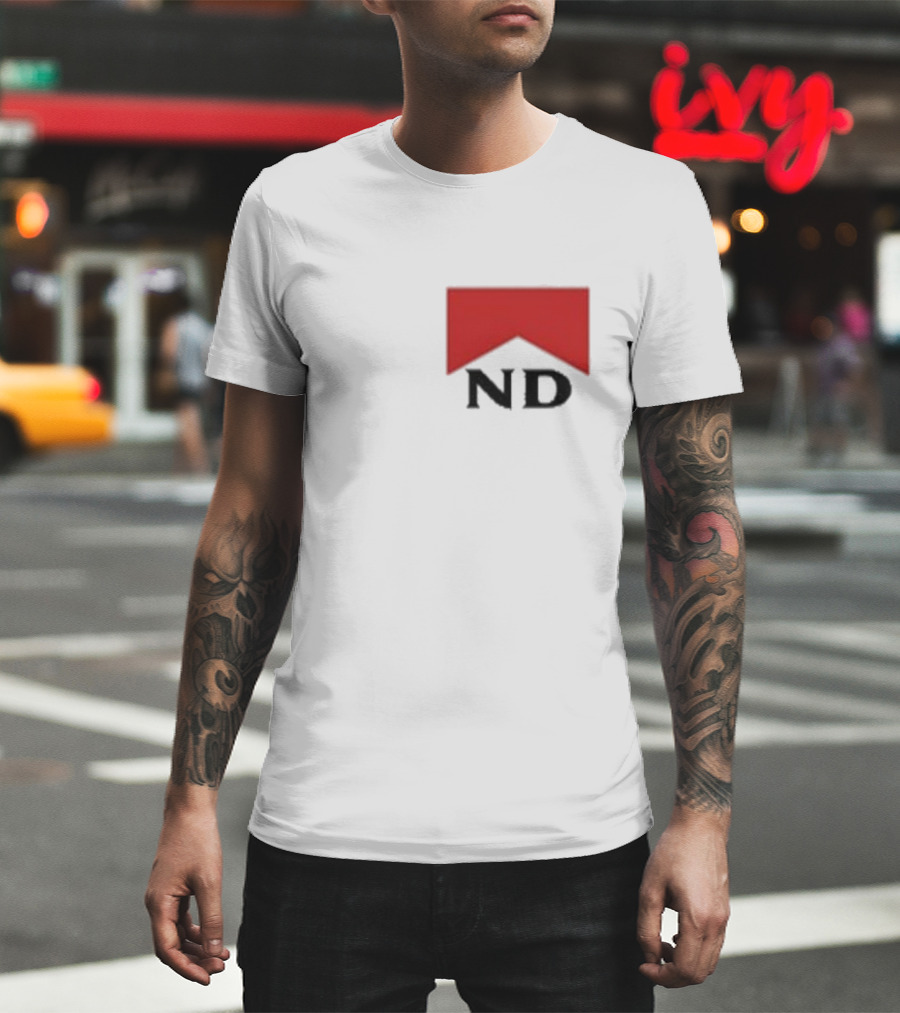 Nicotine Dolls ND Red Marlboro Style Badge T-Shirt
