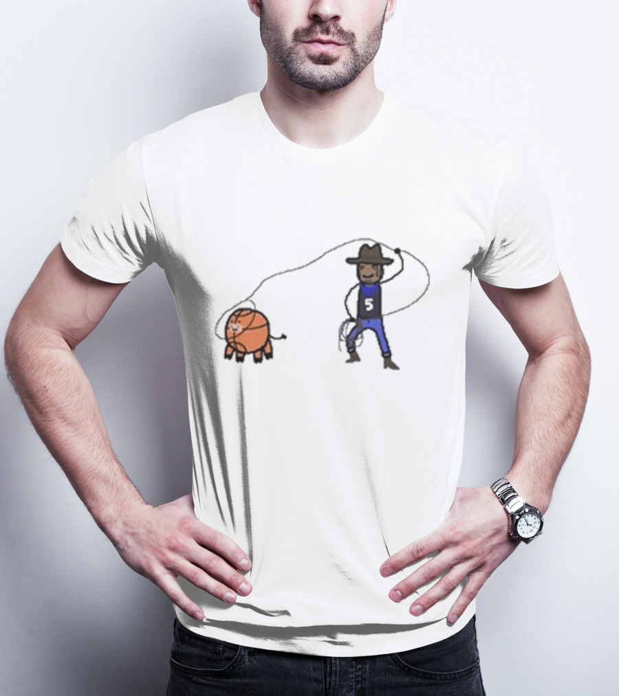 Paint Paolo Ranch-Ero Basketball Cowboy With Number Five T-Shirt
