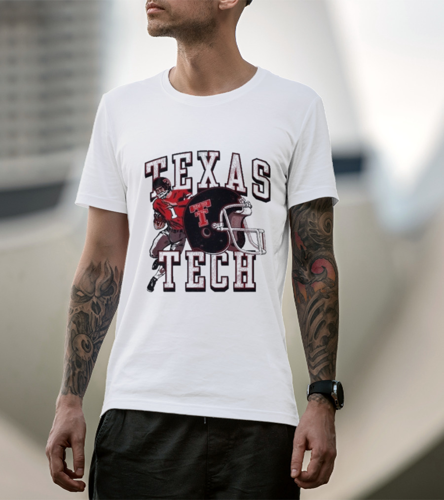 Texas Tech Football Player And Helmet T-Shirt