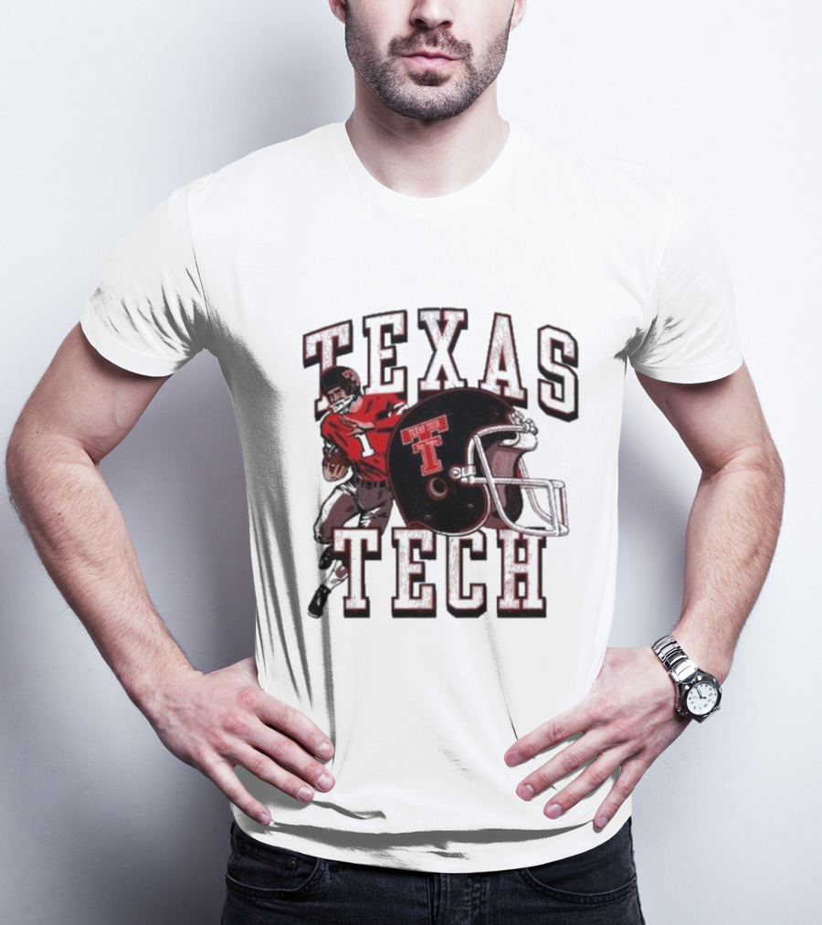 Texas Tech Football Player And Helmet T-Shirt