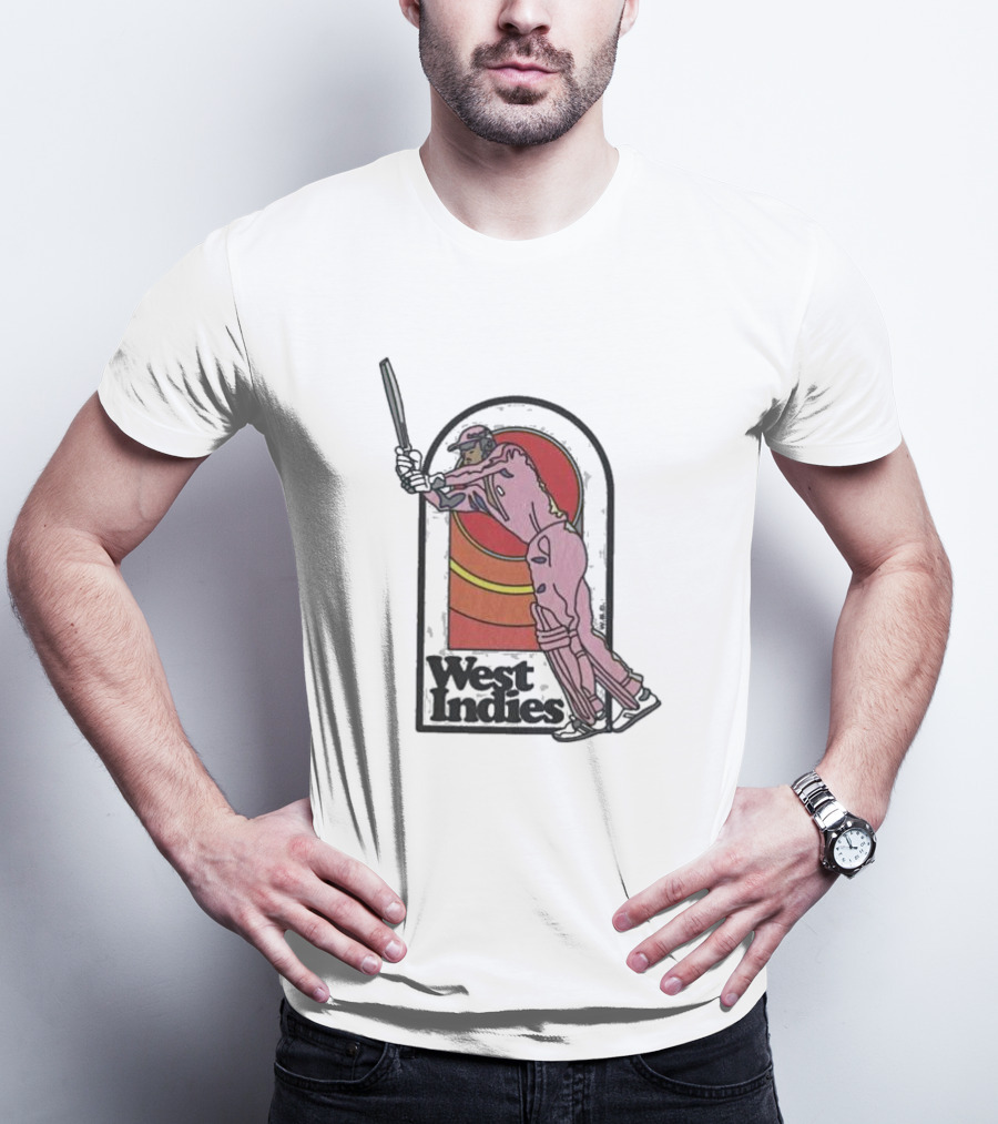 West Indies Cricket Pink 70s Uniform T-Shirt