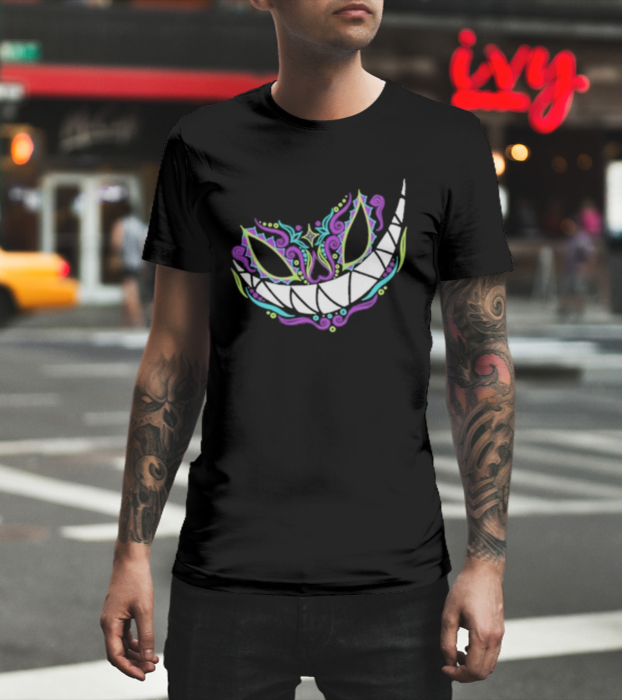 The Catrina Cheshire Cat Inspired Day Of The Dead Style Camiseta Relaxed T-Shirt