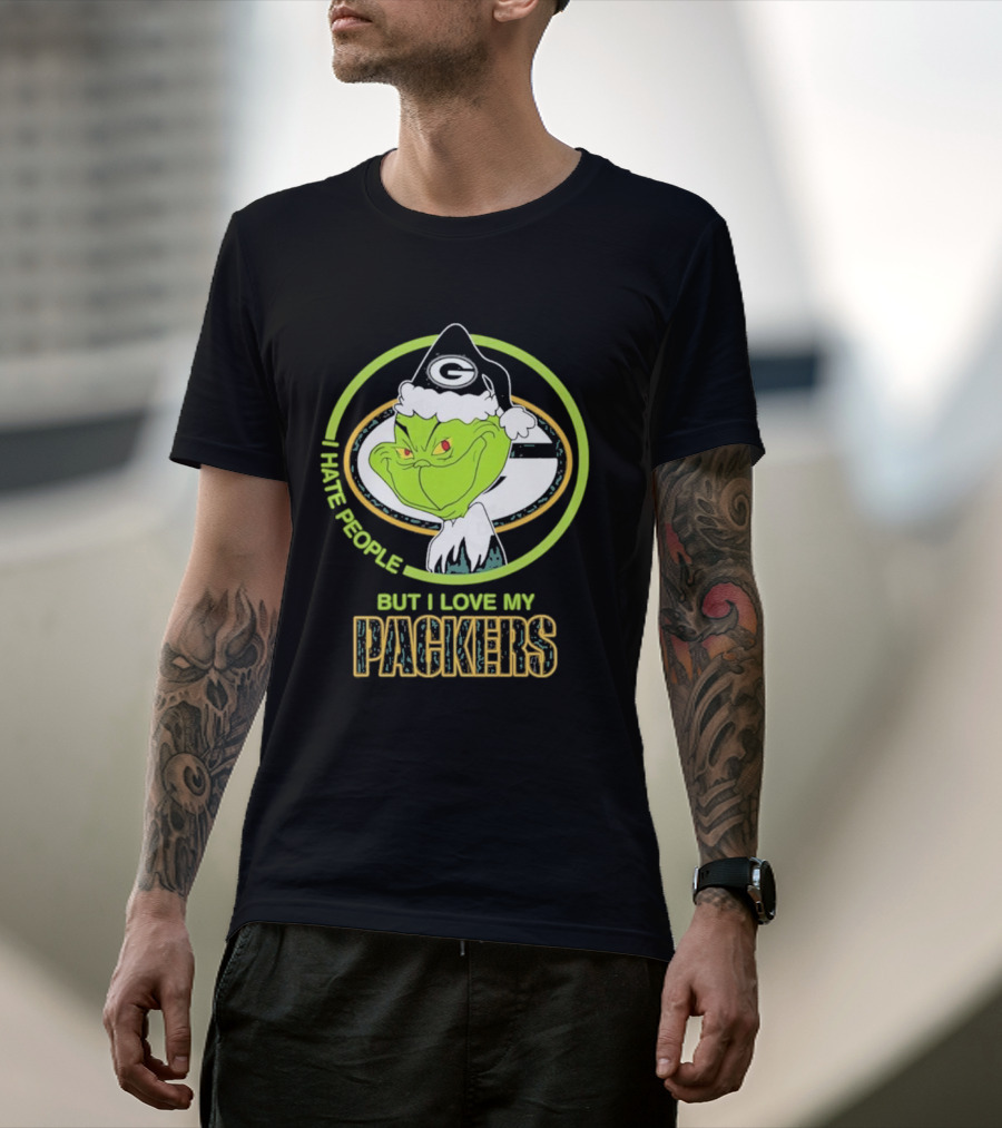 Green Bay Packers Grinch I Hate People But I Love My Packers T-Shirt