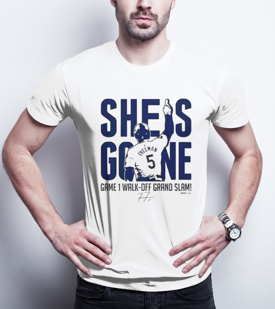 SHE IS GONE Freeman 5 Game 1 Walk-off Grand Slam T-Shirt