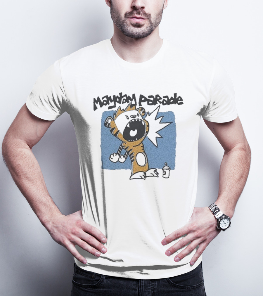 Mayday Parade Cartoon Tiger Shouting T-Shirt