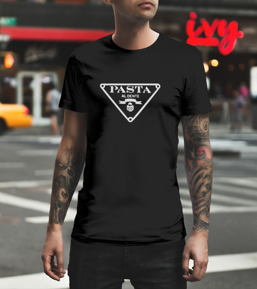 Huntandorchard Pasta Al Dente Pullover Triangular Badge T-Shirt