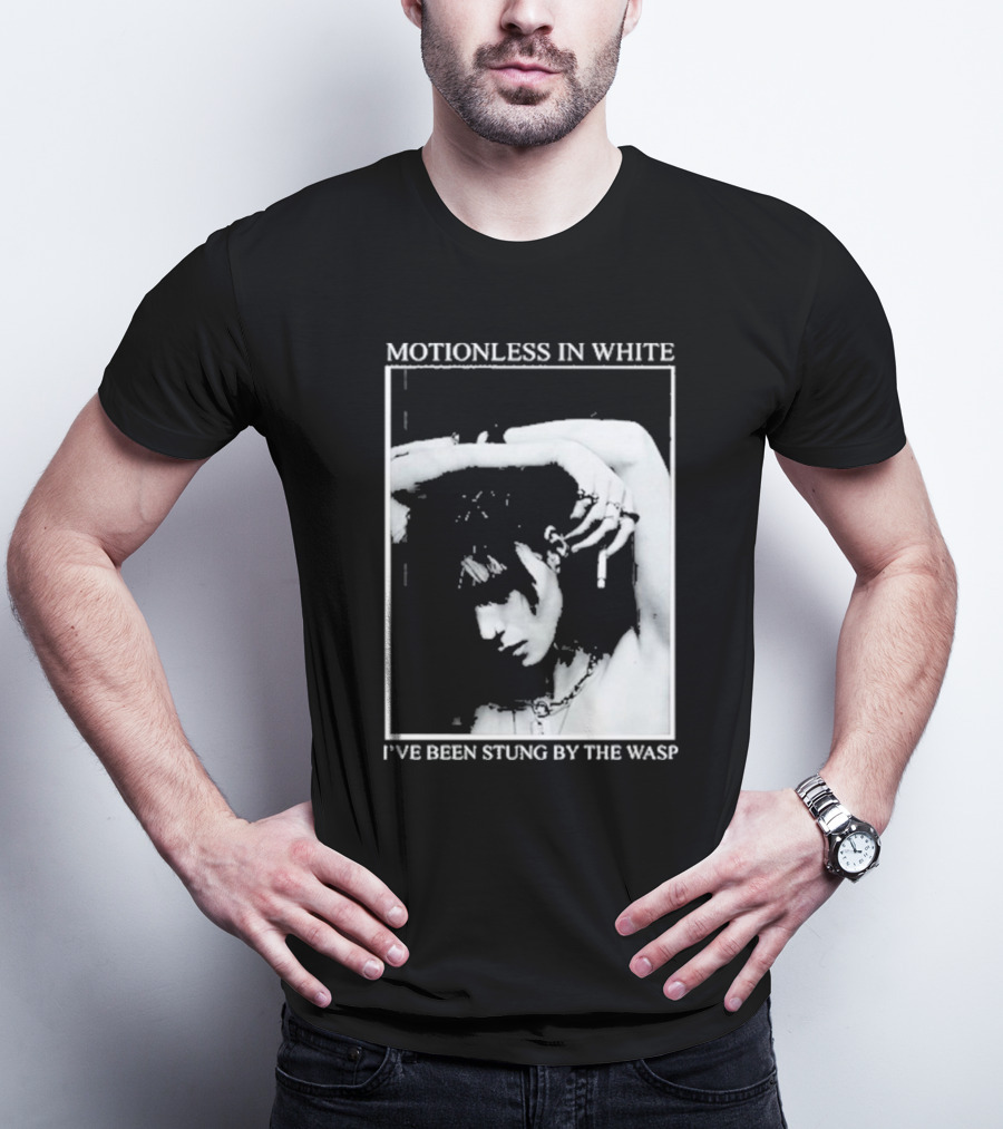 Motionless In White I've Been Stung By The Wasp Monochrome Portrait Image T-Shirt