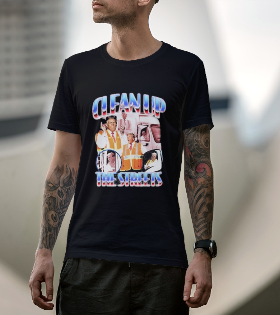 Old Row Clean Up The Streets Iconic Public Figures In Safety Vests T-Shirt