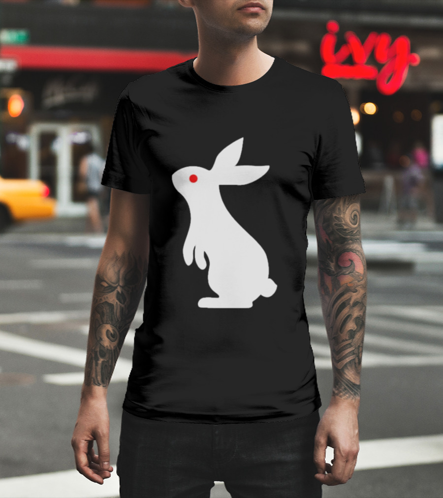 Rabbit Feed Your Head White Rabbit Red Eye T-Shirt