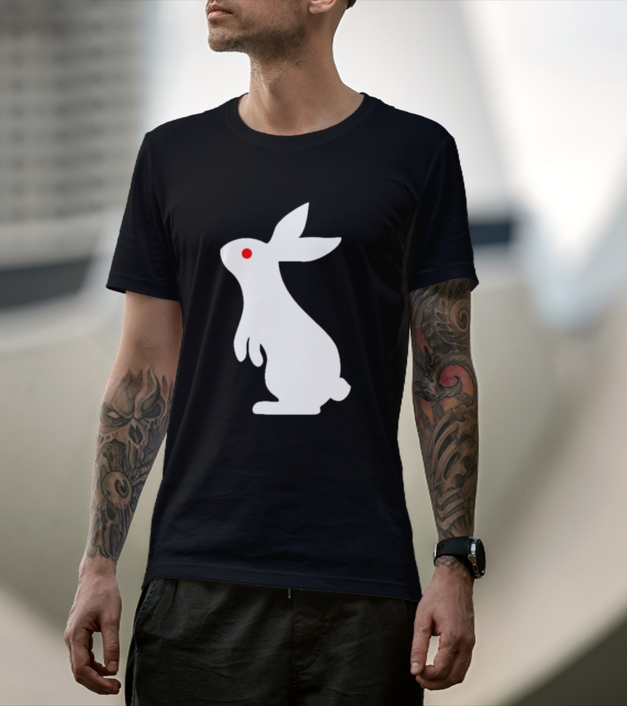 Rabbit Feed Your Head White Rabbit Red Eye T-Shirt