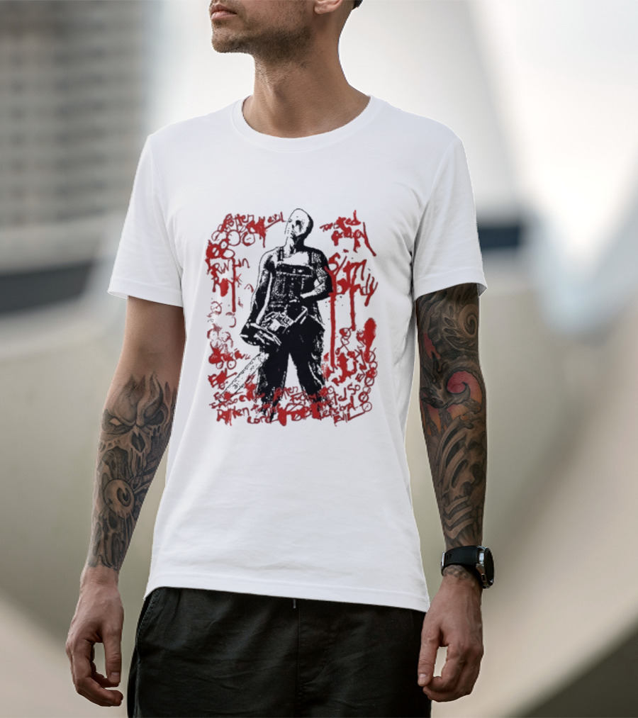 Eminem Blood Scrawl Chainsaw Man Horror T-Shirt